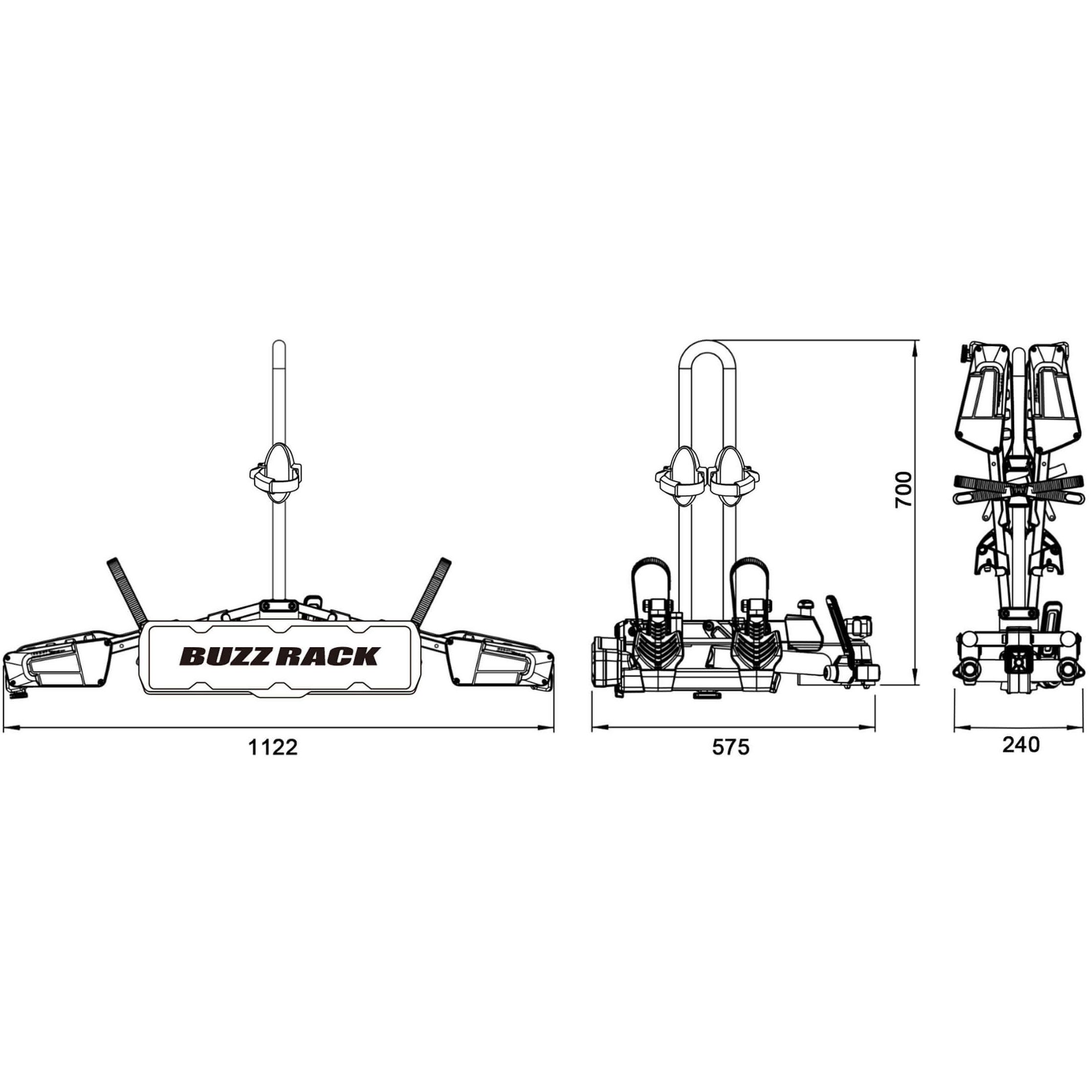 Nosič na tažné zařízení na 2 kola / elektrokola Buzz Rack Eazzy 2