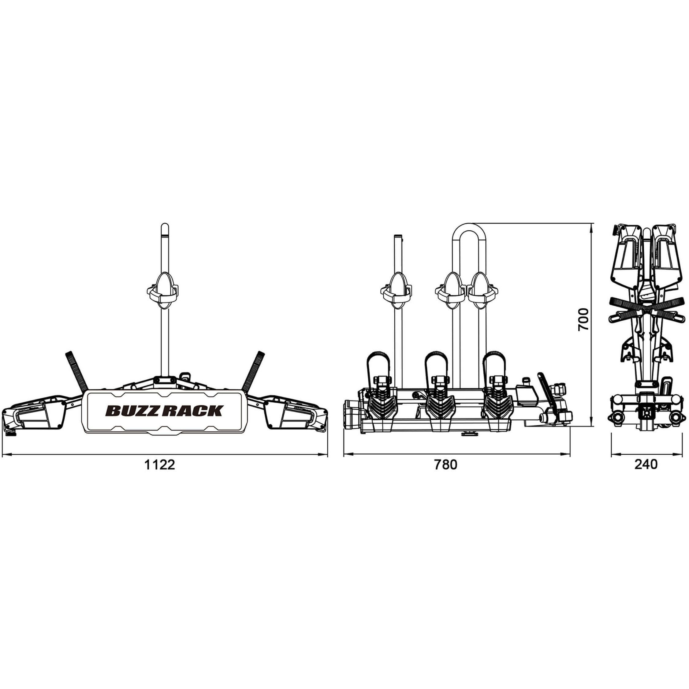 Nosič na tažné zařízení na 3 kola / elektrokola Buzz Rack Eazzy 3