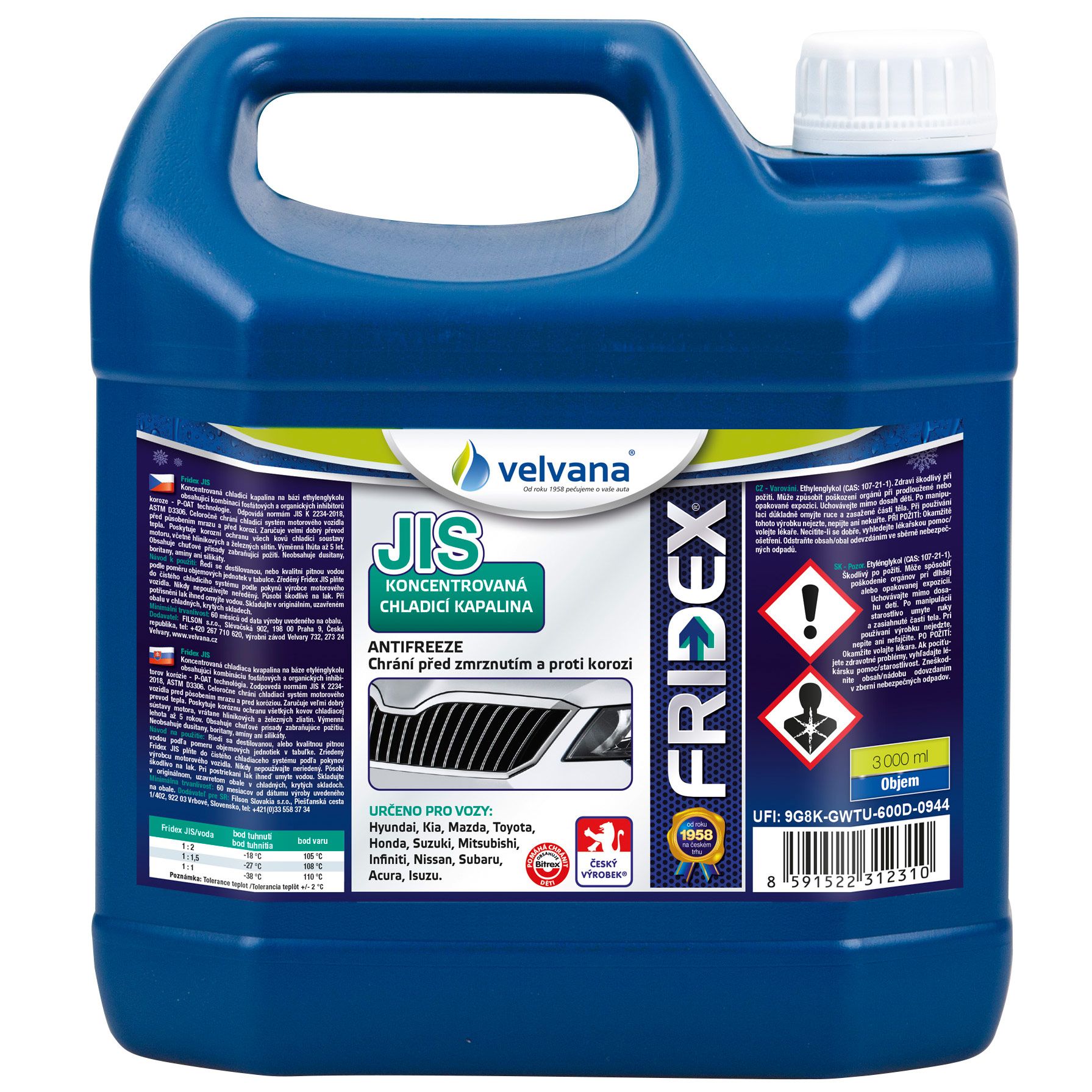 Chladící kapalina Fridex JIS - 3l Velvana