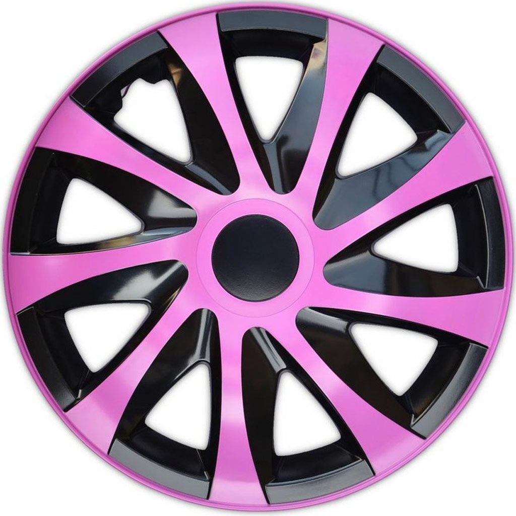 Ozdobné kryty kol / poklice 15 palců - Draco CS Black Pink - sada 4...